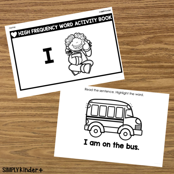 I- Sight Word Book Activity Book - Simply Kinder + Printable Membership