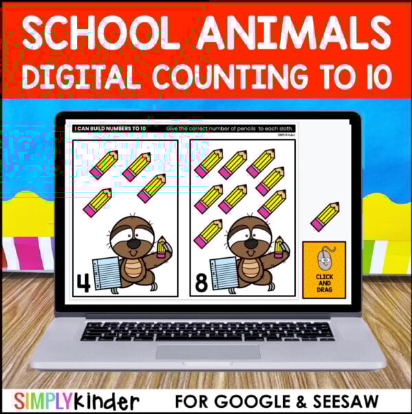 School Animals Digital Counting to 10 for Google and Seesaw - Simply ...