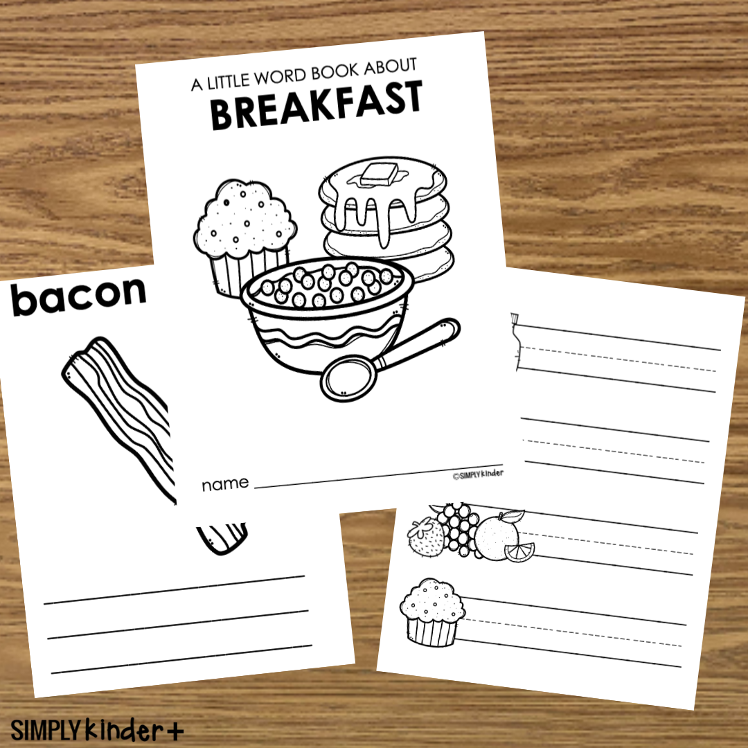 Breakfast Word Bank Writing Center - Simply Kinder + Printable Membership