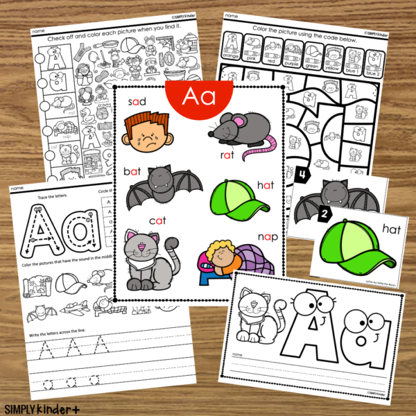 Letter A Alphabet Activities (Middle Sound) - Simply Kinder + Printable ...