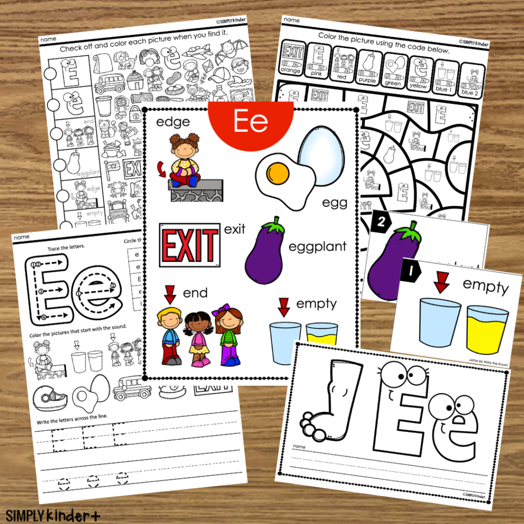 Letter E Alphabet Activities (Initial Sound) - Simply Kinder ...