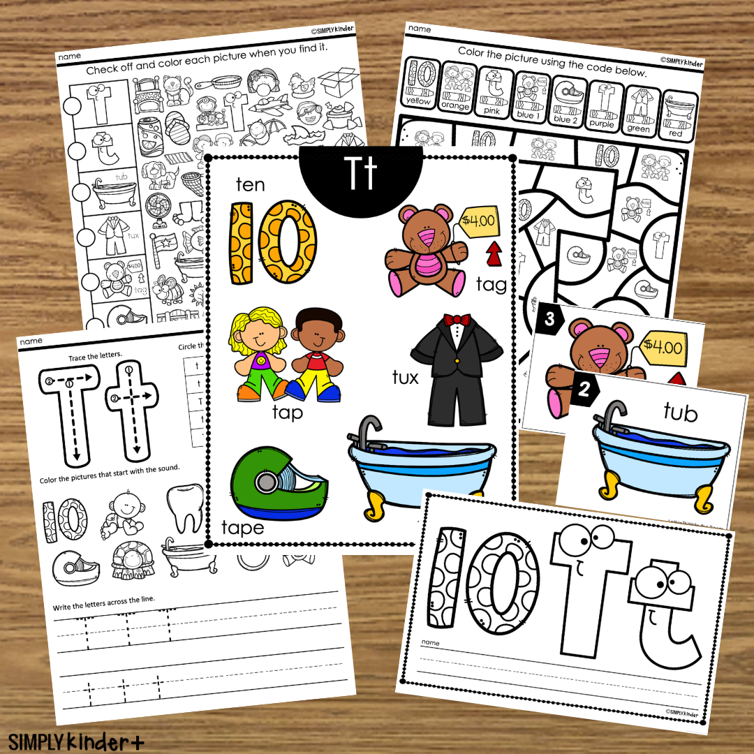 Letter T Alphabet Activities - Simply Kinder + Printable Membership