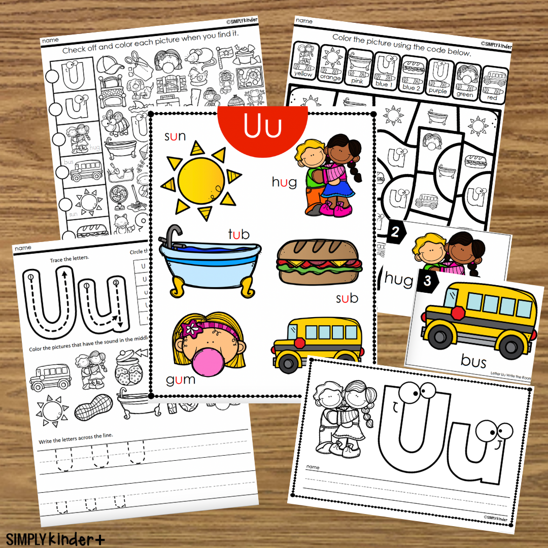 Letter U Alphabet Activities (Middle Sound) - Simply Kinder + Printable ...