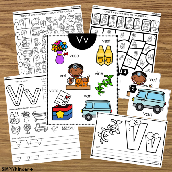 Letter V Alphabet Activities - Simply Kinder + Printable Membership