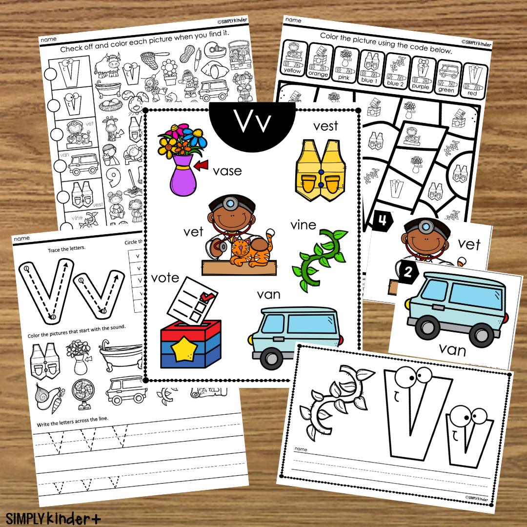 Letter V Alphabet Activities - Simply Kinder + Printable Membership