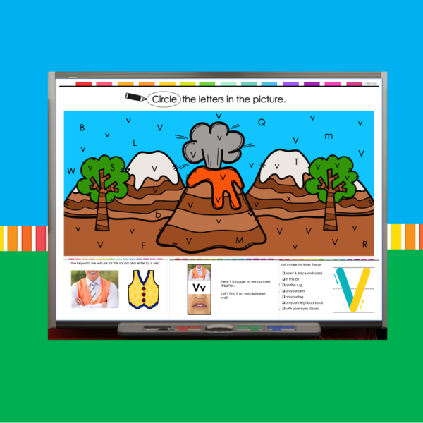 Letter V Alphabet And Sound Slides for PowerPoint and Google - Simply ...