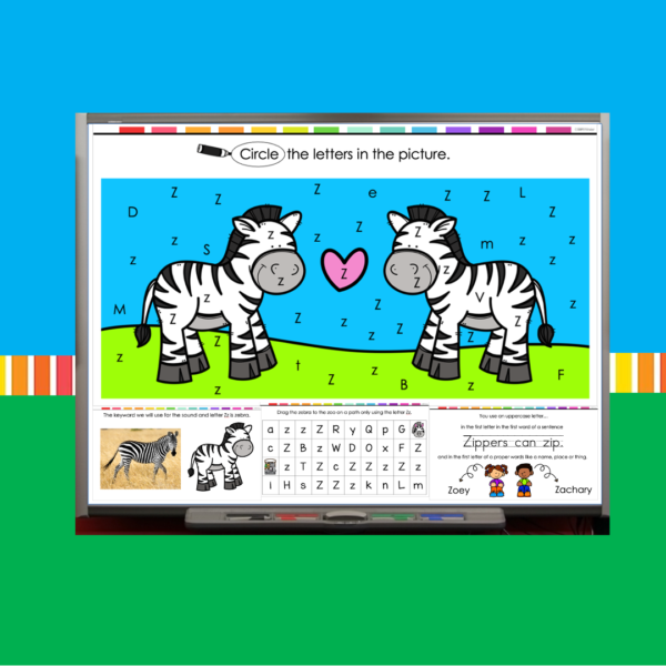 Letter Z Alphabet And Sound Slides for PowerPoint and Google - Simply ...