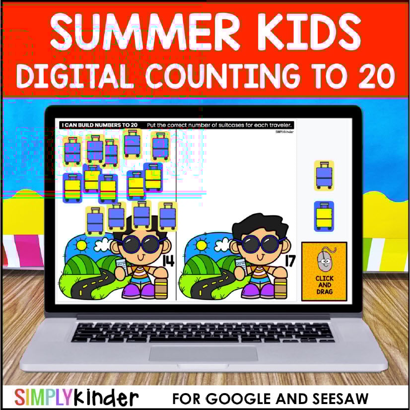 Summer Kids Digital Counting to 20 for Google and Seesaw - Simply ...