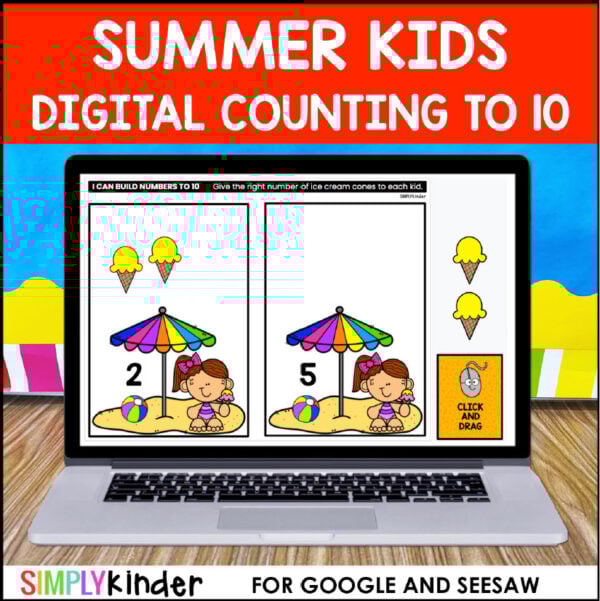 Summer Kids Digital Counting to 10 for Google and Seesaw - Simply ...