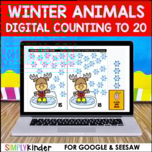 Winter Animals Digital Counting to 20 for Google and Seesaw - Simply ...