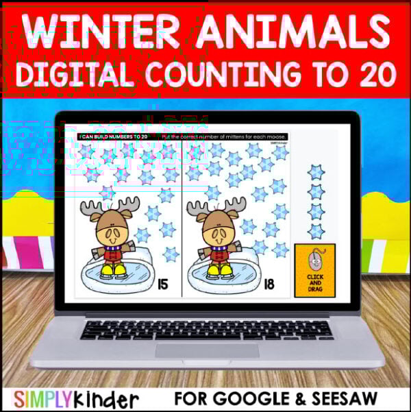 Winter Animals Digital Counting to 20 for Google and Seesaw - Simply ...