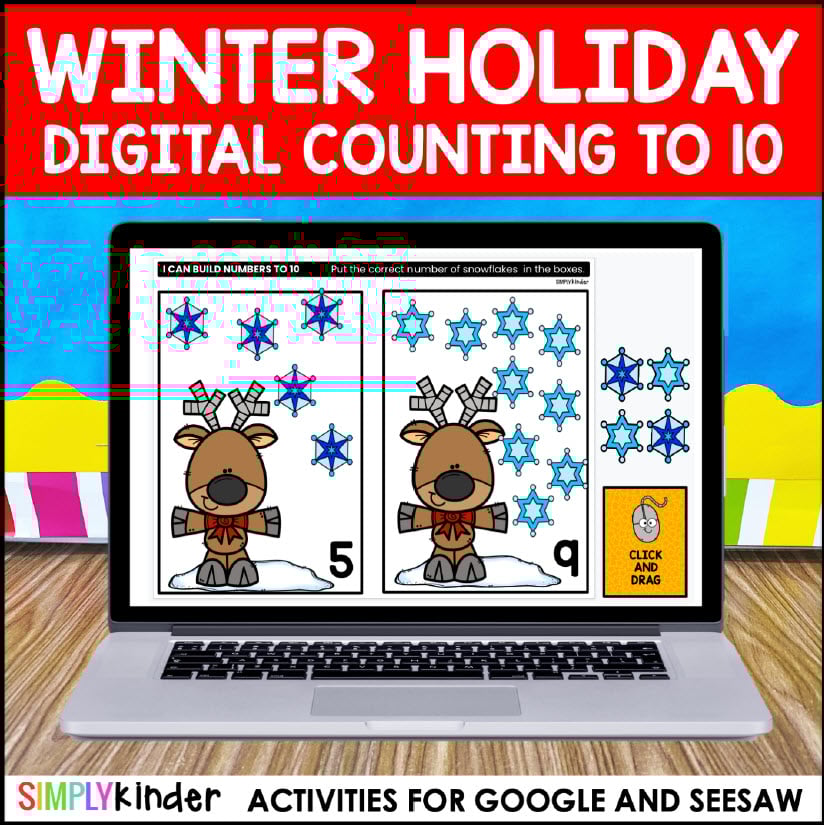 Winter Holiday Digital Counting to 10 for Google and Seesaw - Simply ...
