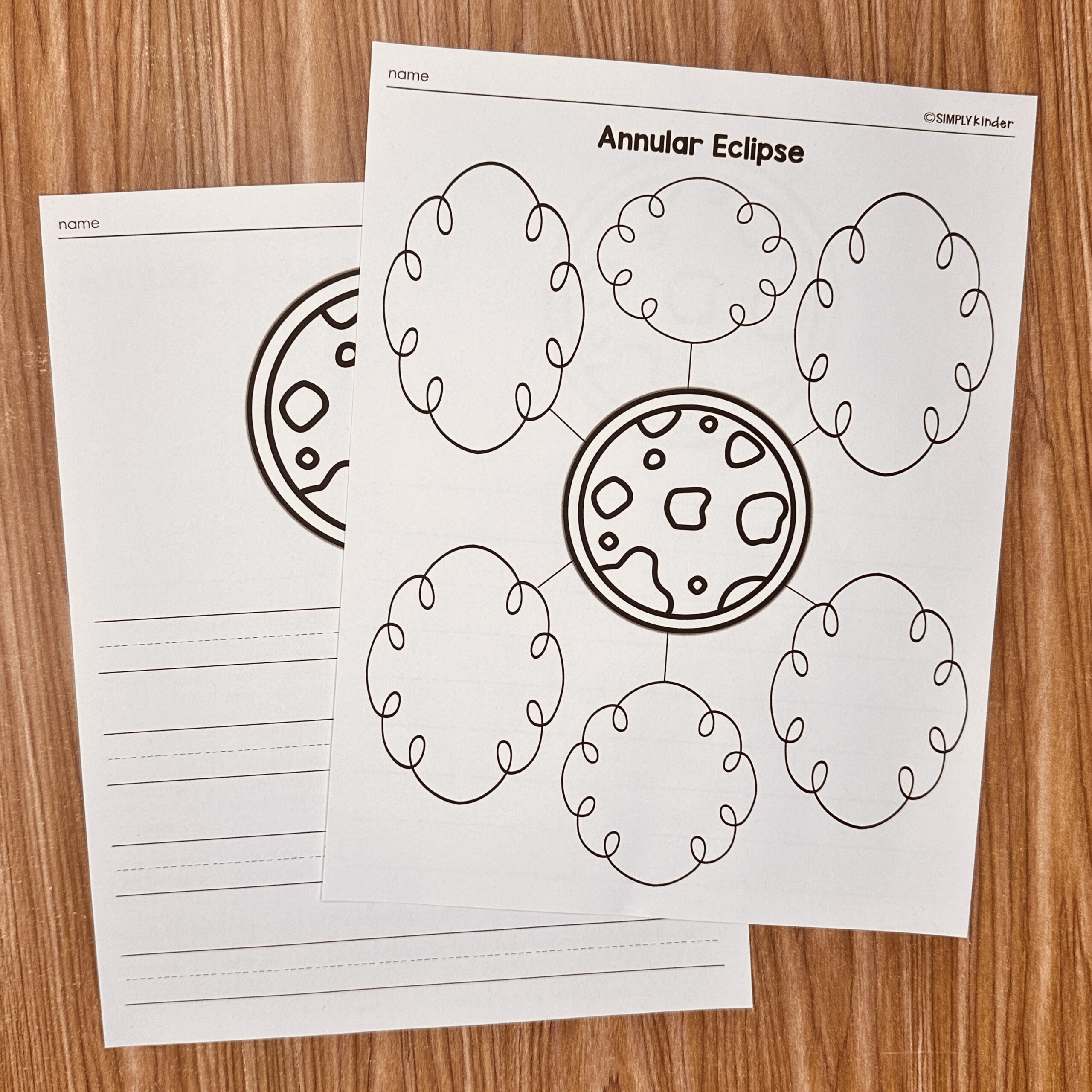 Annular Eclipse Graphic Organizer Printables & Writing Pages - Simply ...