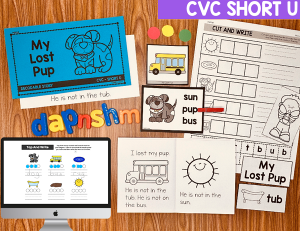 Decodable Reader with Word Work: Short U My Lost Pup - Simply Kinder ...
