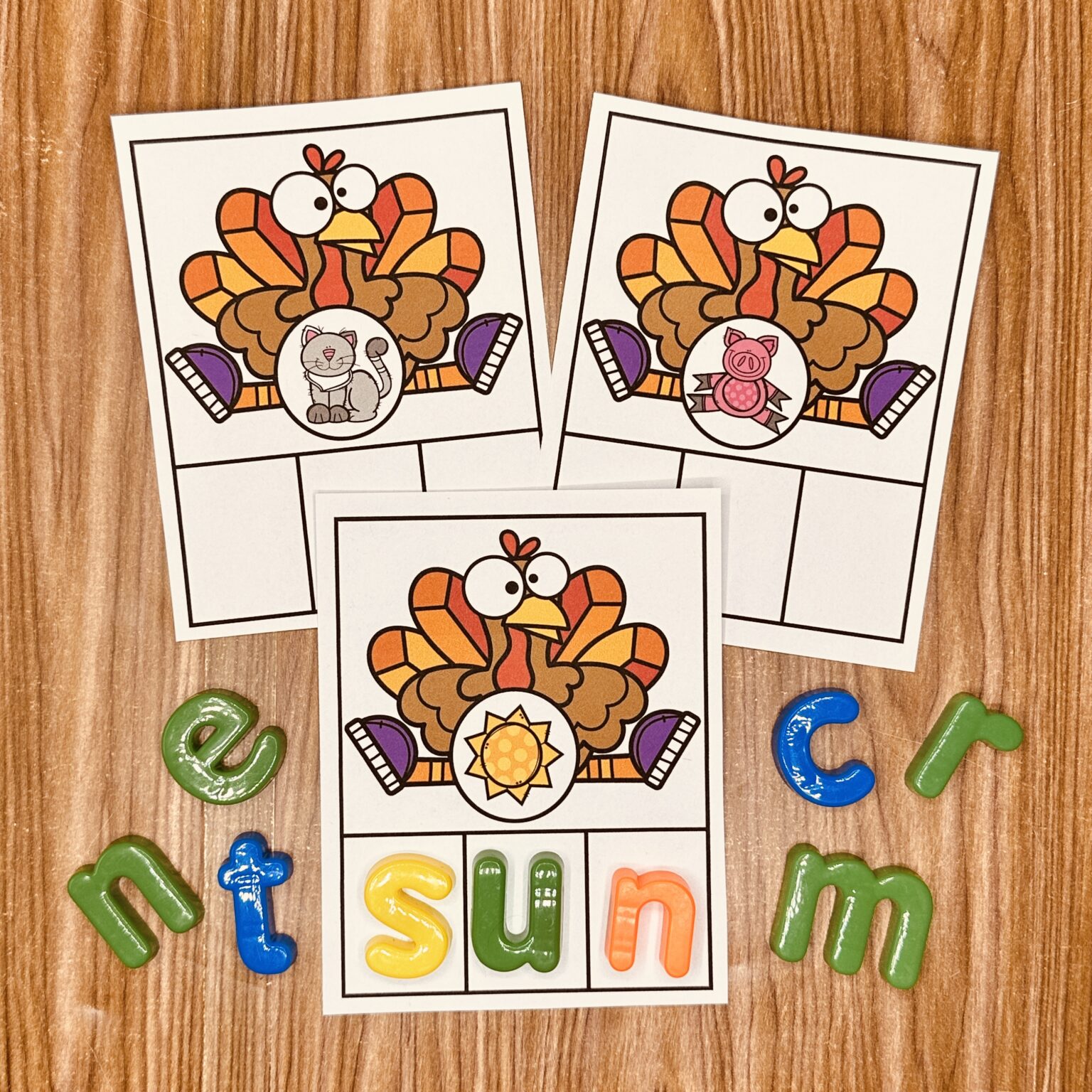 Turkey Trouble CVC Turkeys - Simply Kinder + Printable Membership