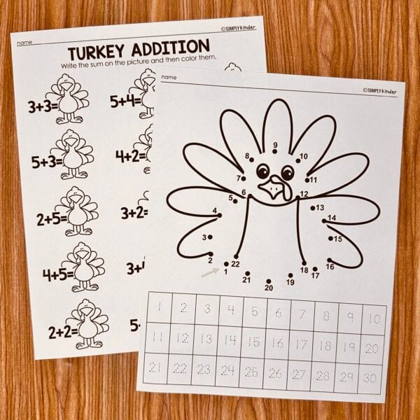 Turkey Trouble Math & Maze Printables - Simply Kinder + Printable ...