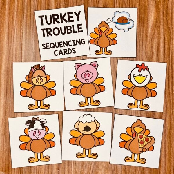 Turkey Trouble Sequencing Cards - Simply Kinder + Printable Membership