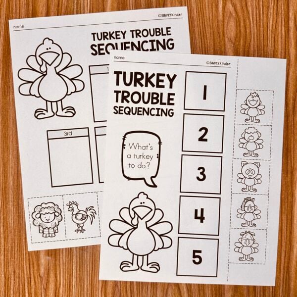 Turkey Trouble Sequencing - Simply Kinder + Printable Membership