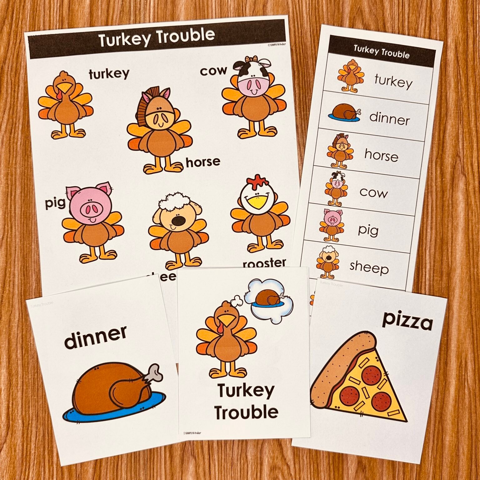 Turkey Trouble Writing Center - Simply Kinder + Printable Membership