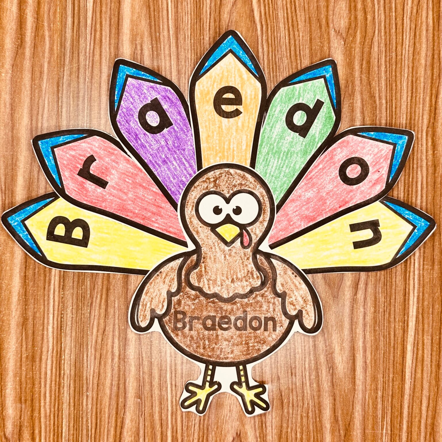 Turkey Editable Name Craft - Simply Kinder + Printable Membership