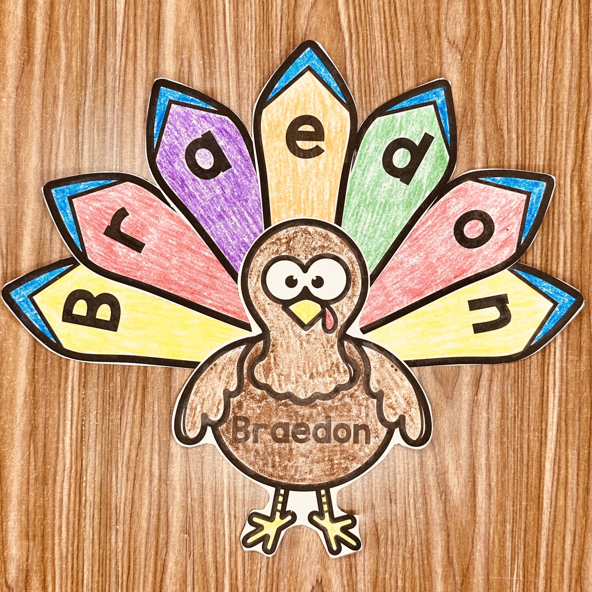Turkey Editable Name Craft - Simply Kinder + Printable Membership