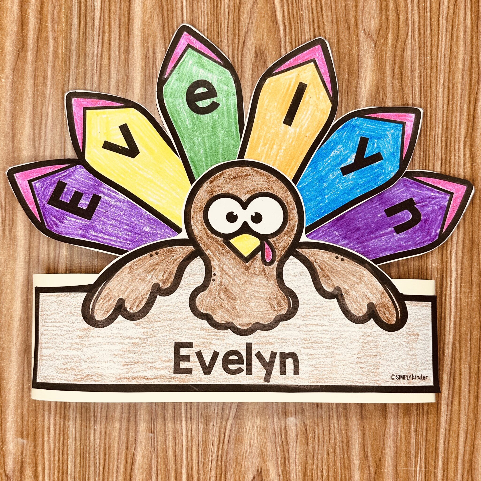 Turkey Editable Name Hat - Simply Kinder + Printable Membership