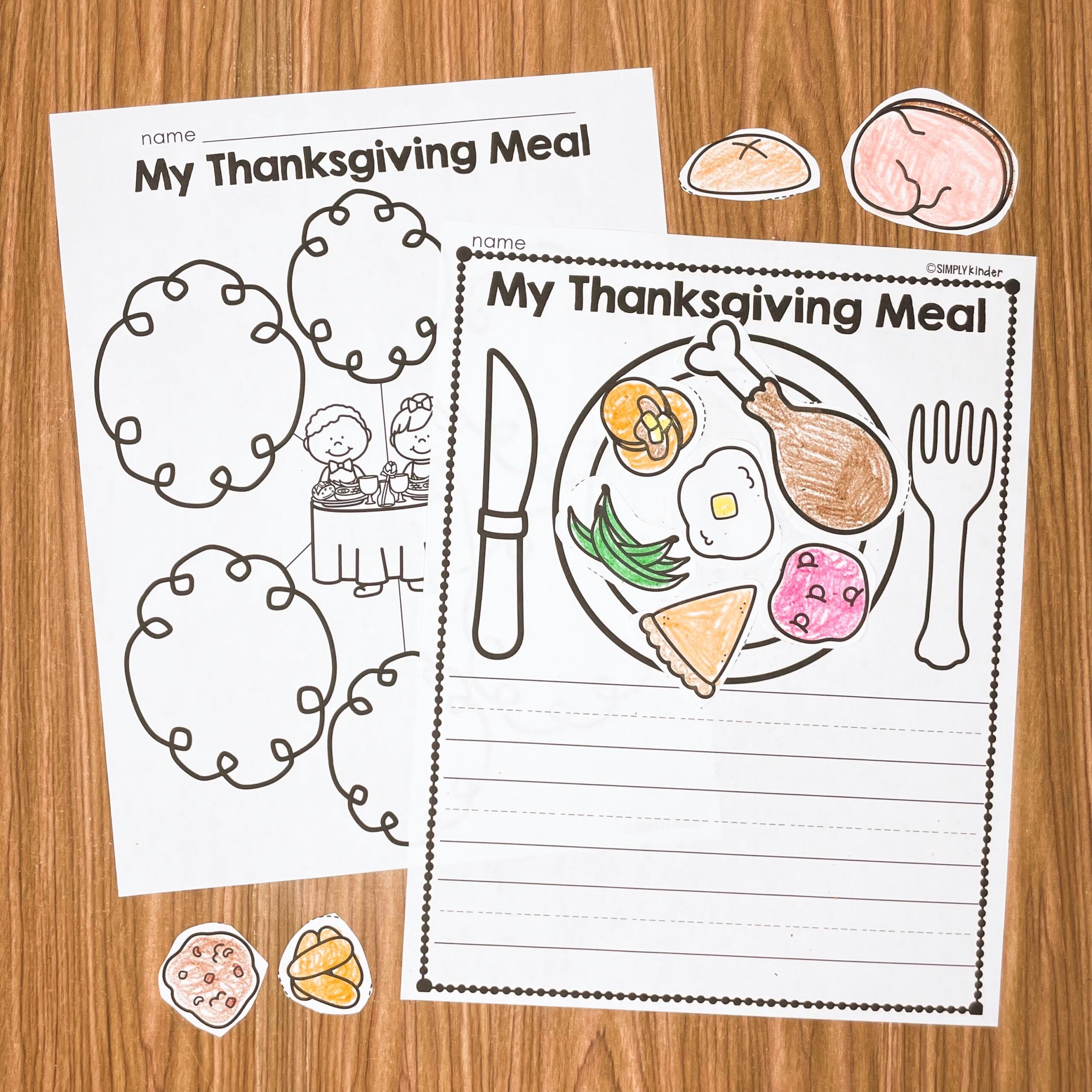 Thanksgiving Dinner Writing Craft - Simply Kinder Plus