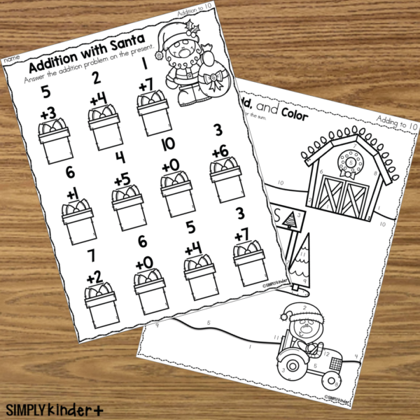 Christmas Addition Printables - Simply Kinder + Printable Membership