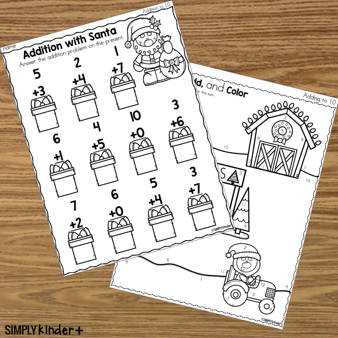 Christmas Addition Printables - Simply Kinder + Printable Membership