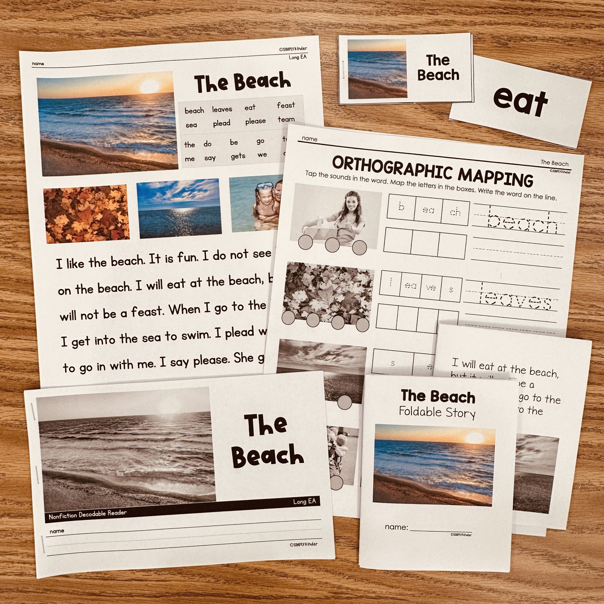 Nonfiction Decodable - Vowel Team EA - The Beach - Simply Kinder ...