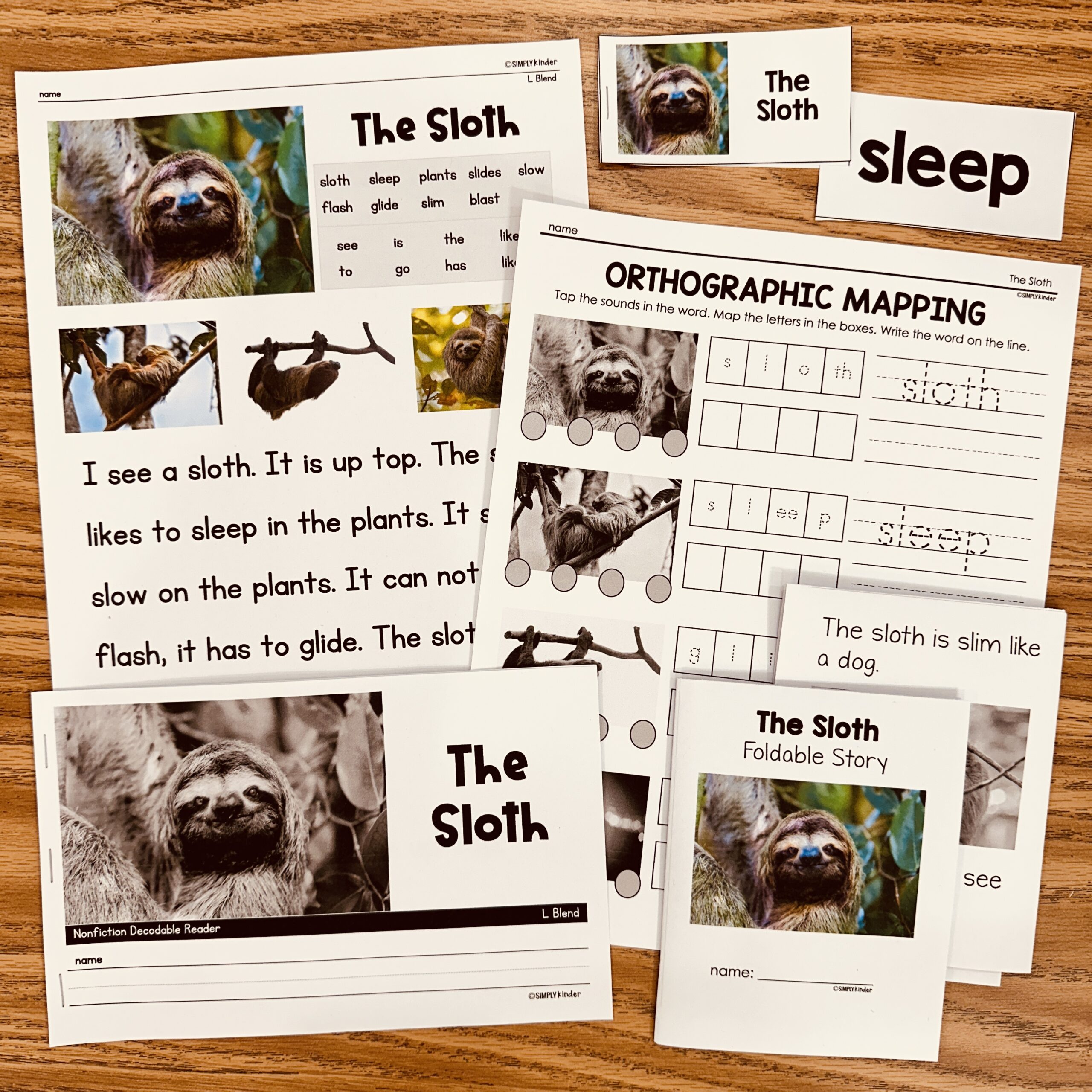 Nonfiction Decodable - L Blends - The Sloth - Simply Kinder + Printable ...