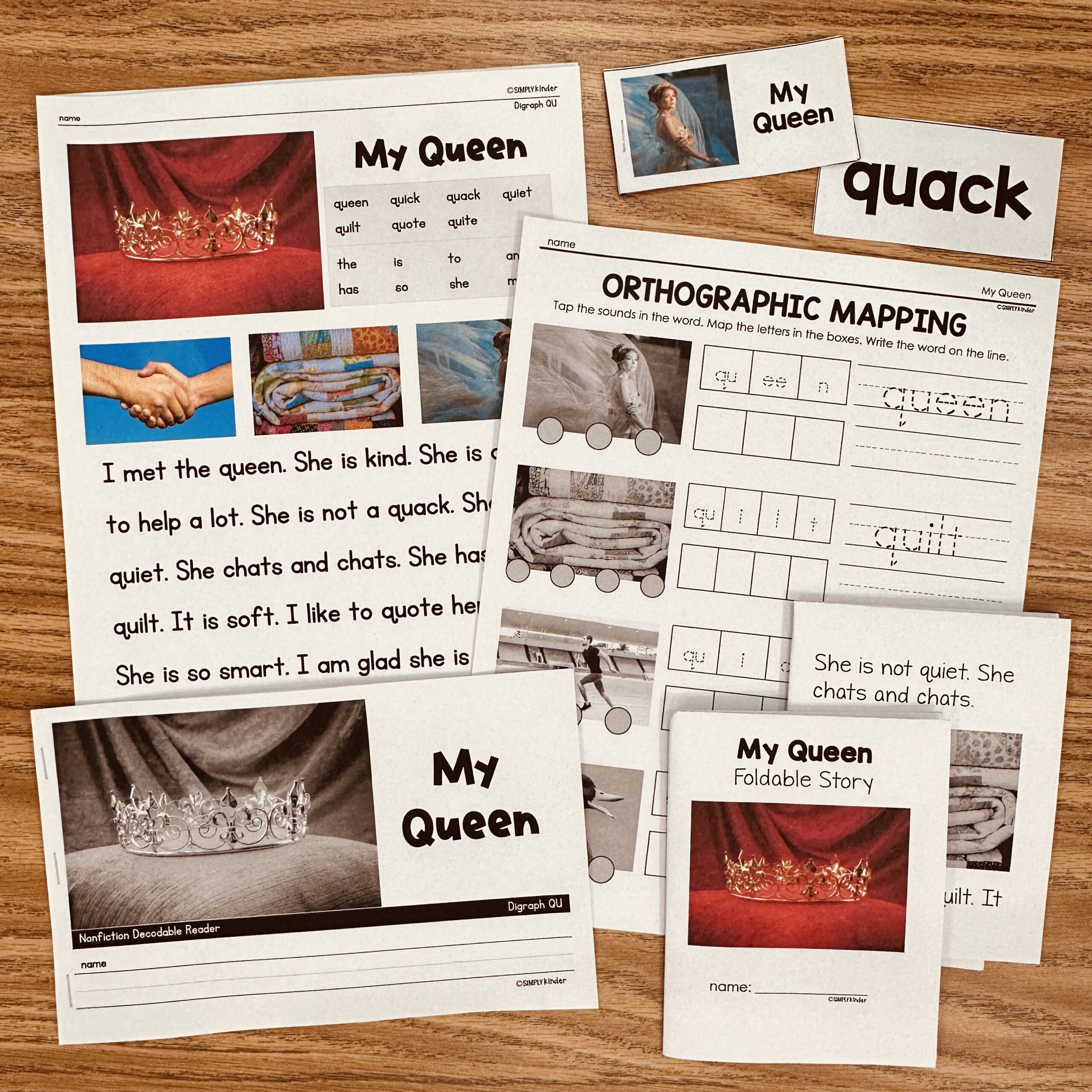 Nonfiction Decodable - Digraph QU - My Queen - Simply Kinder ...