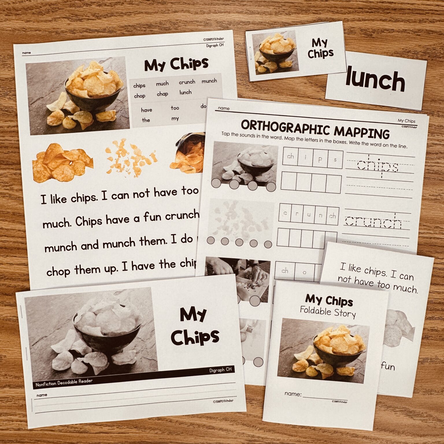 Nonfiction Decodable - Digraph CH - My Chips - Simply Kinder ...
