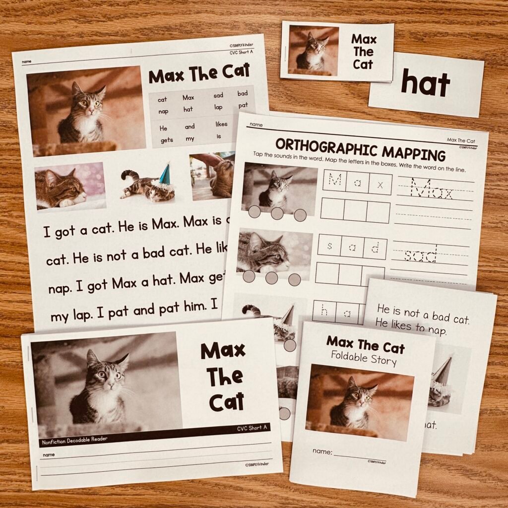 Nonfiction Decodable - CVC Short A - Max The Cat - Simply Kinder ...