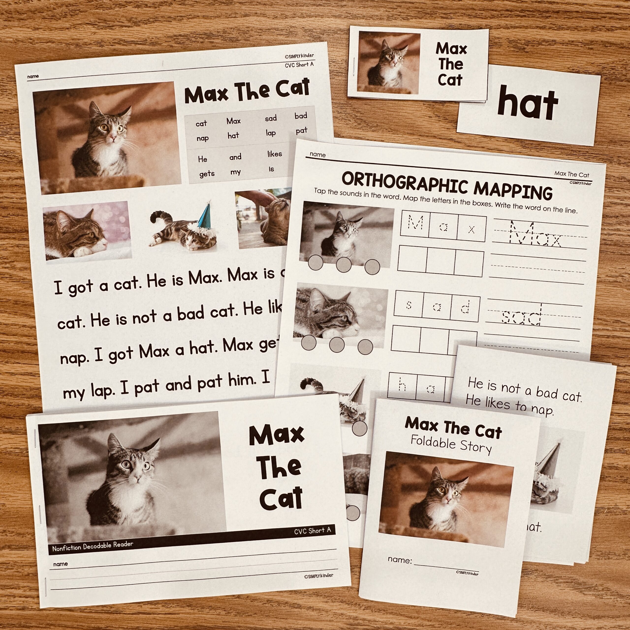 Nonfiction Decodable - CVC Short A - Max The Cat - Simply Kinder ...