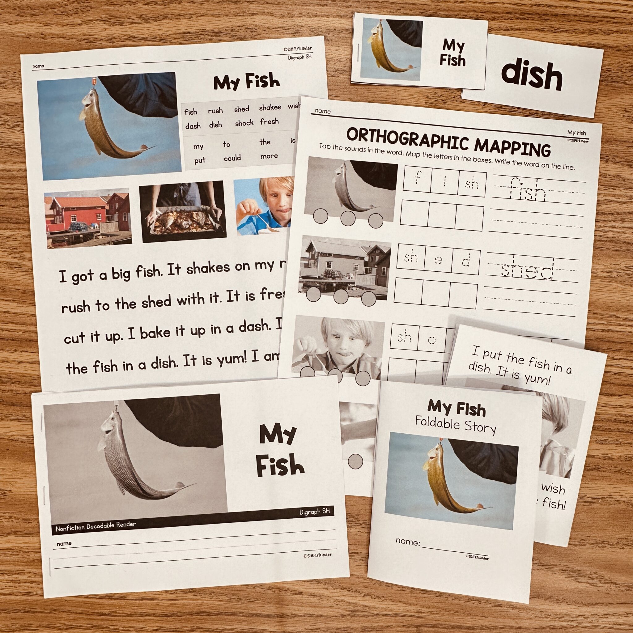Nonfiction Decodable - Digraph SH - My Fish - Simply Kinder + Printable ...