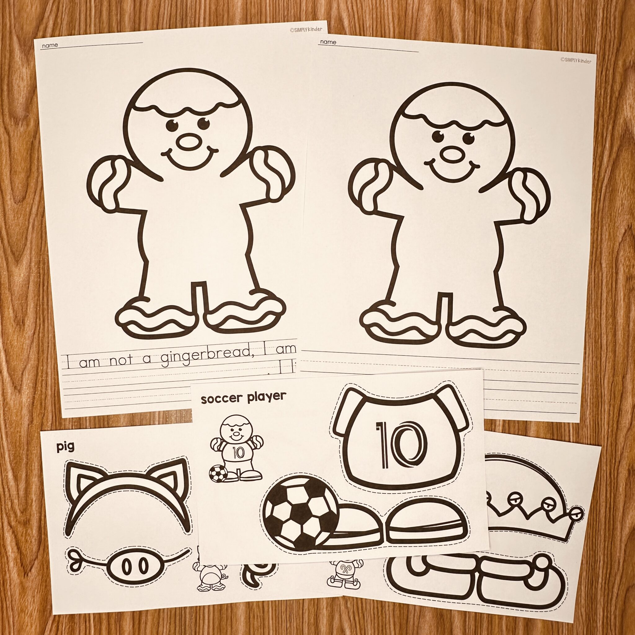 Gingerbread In Disguise Large Costume Craft Printables - Simply Kinder ...