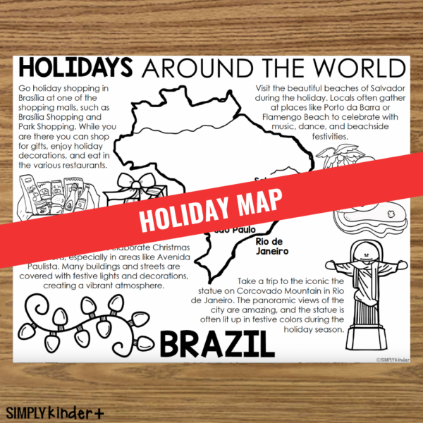 Brazil Travel Map for the Holidays - Simply Kinder + Printable Membership