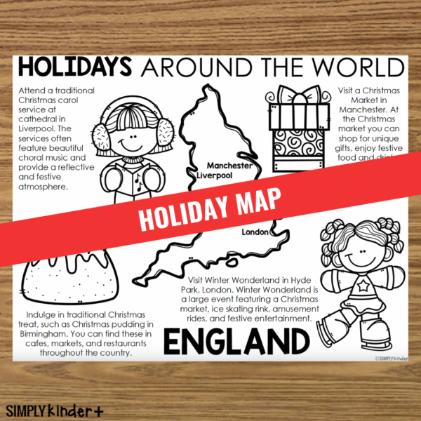 England Travel Map for the Holidays - Simply Kinder + Printable Membership