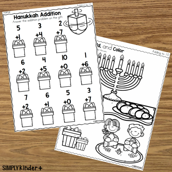 Hanukkah Addition Printables - Simply Kinder + Printable Membership
