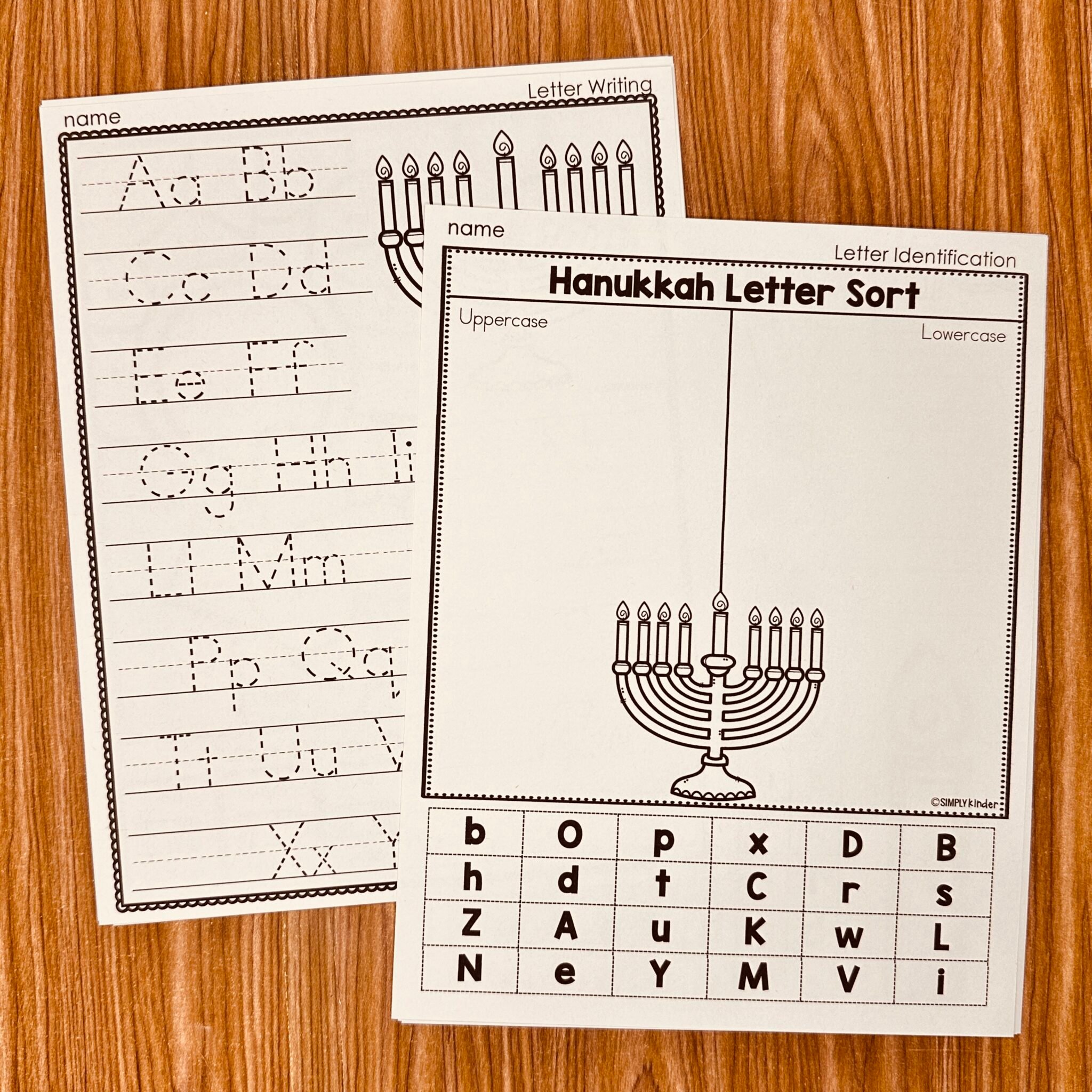 Hanukkah Alphabet Printables - Simply Kinder + Printable Membership