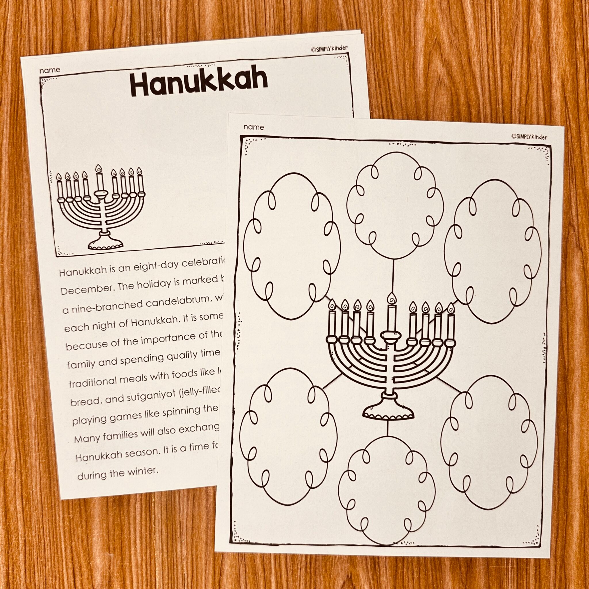 Hanukkah Information Passage & Graphic Organizer Printables - Simply ...