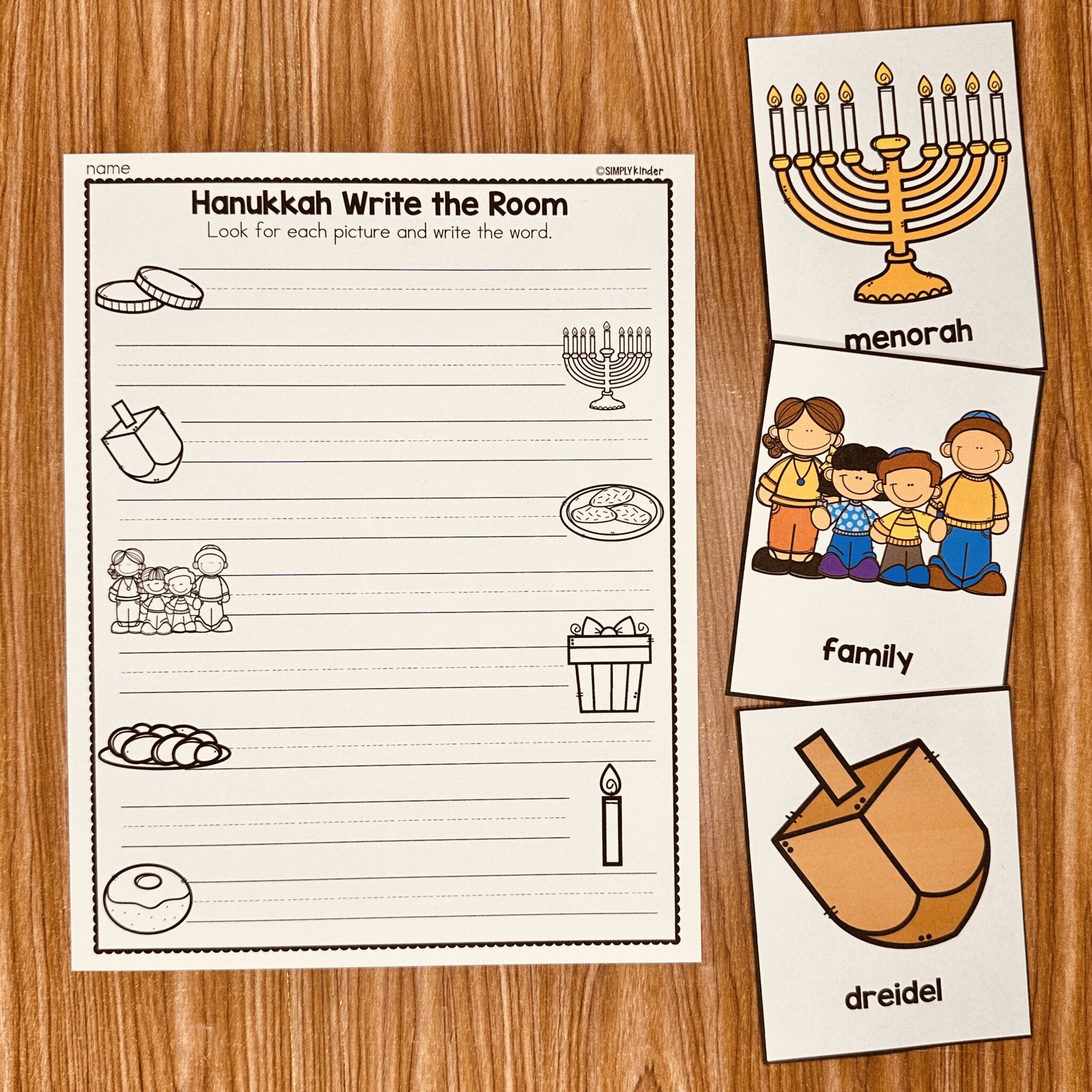 Hanukkah Write the Room - Simply Kinder + Printable Membership