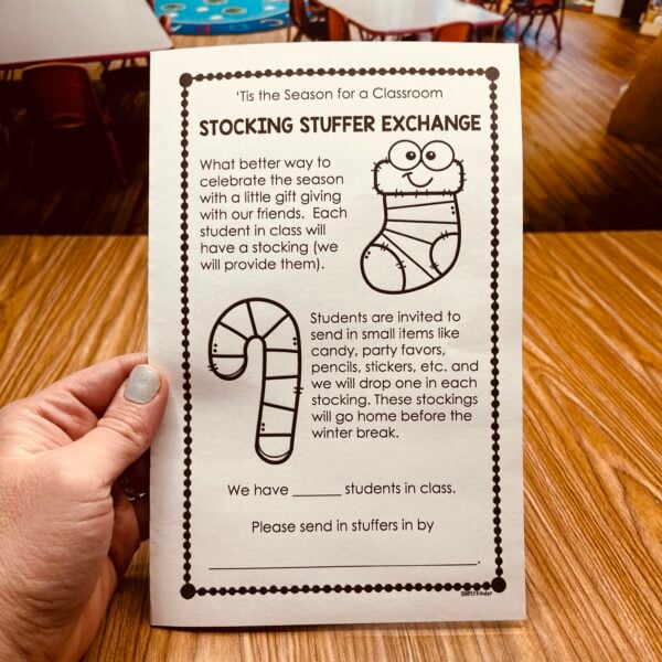 Stocking Stuffer Exchange Editable Note Flyer - Simply Kinder ...