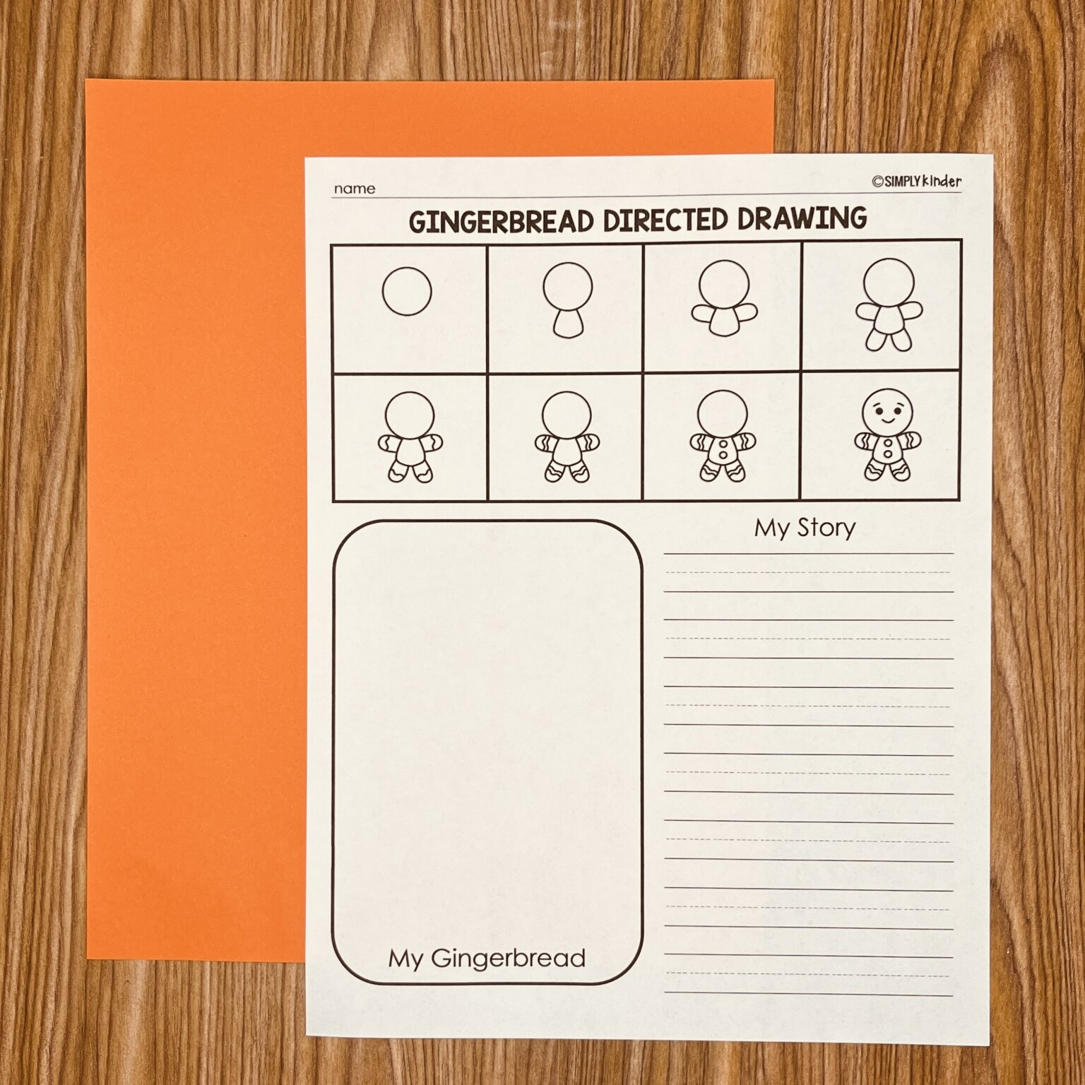 Gingerbread Day Directed Drawing Activities - Simply Kinder + Printable ...
