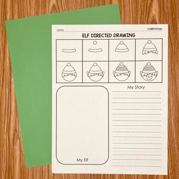 Elf Day Directed Drawing - Simply Kinder + Printable Membership