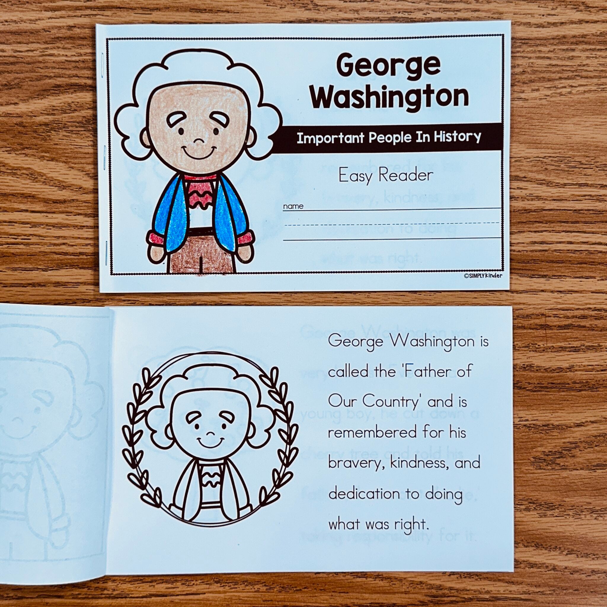 George Washington Easy Reader & Activities for Presidents Day - Simply ...