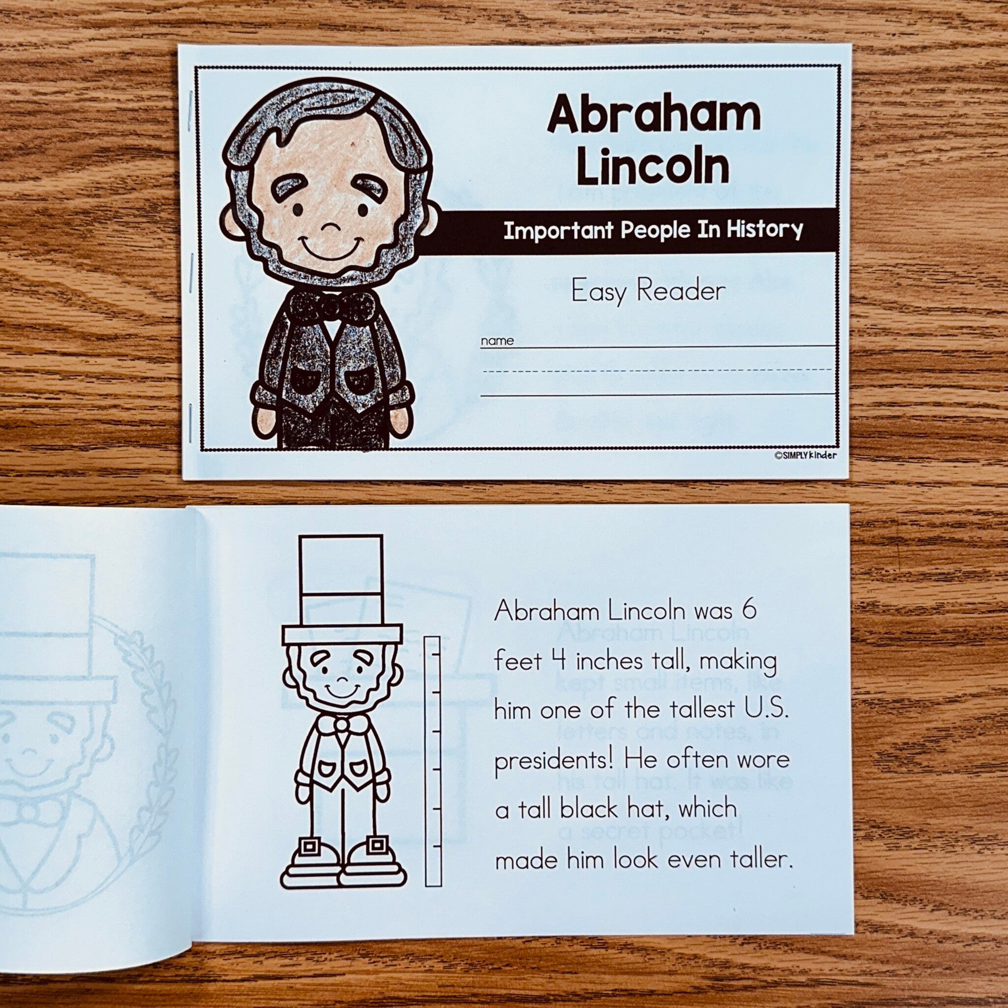 Abraham Lincoln Easy Reader & Activities for Presidents Day - Simply ...