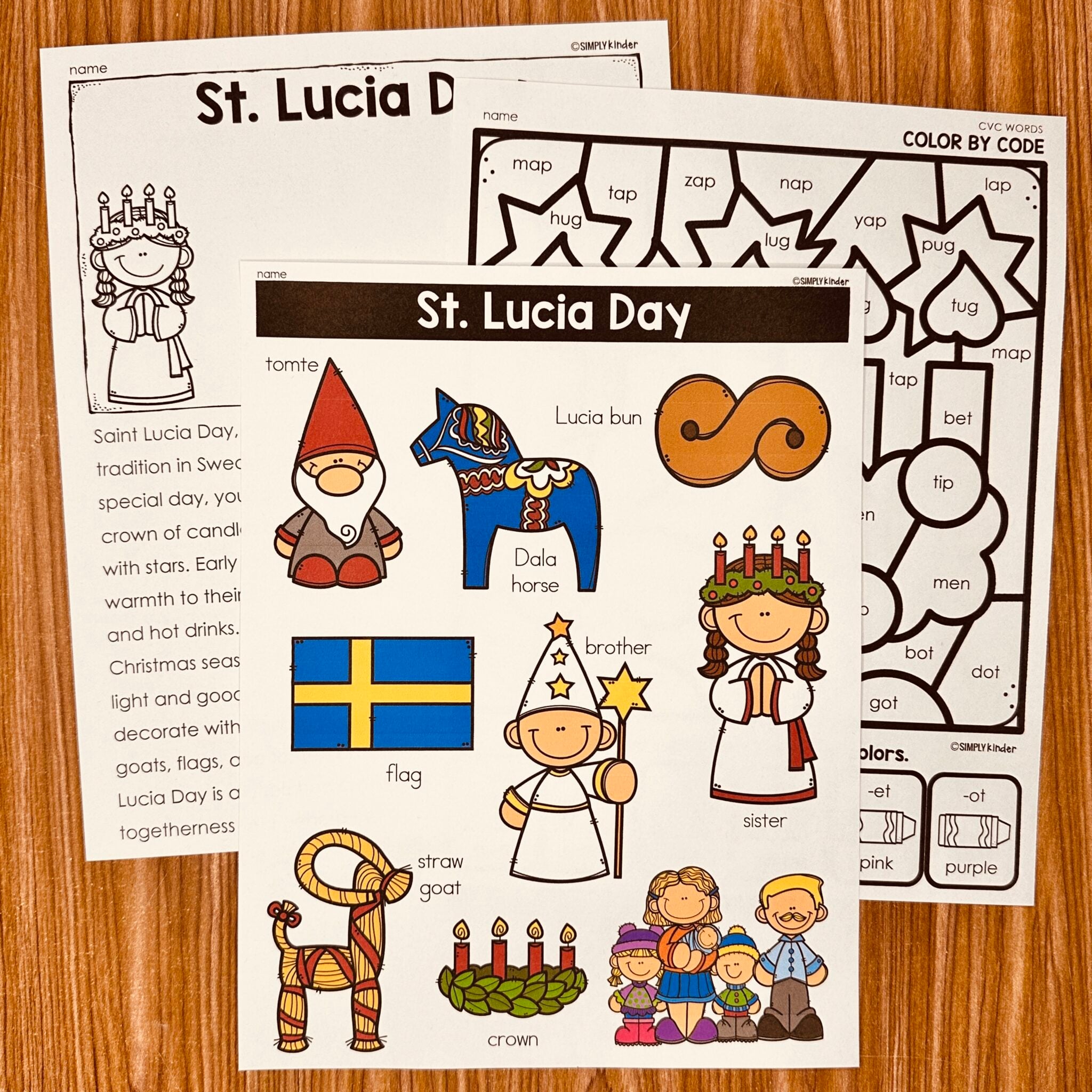 St. Lucia Day No PrepActivities - Simply Kinder + Printable Membership