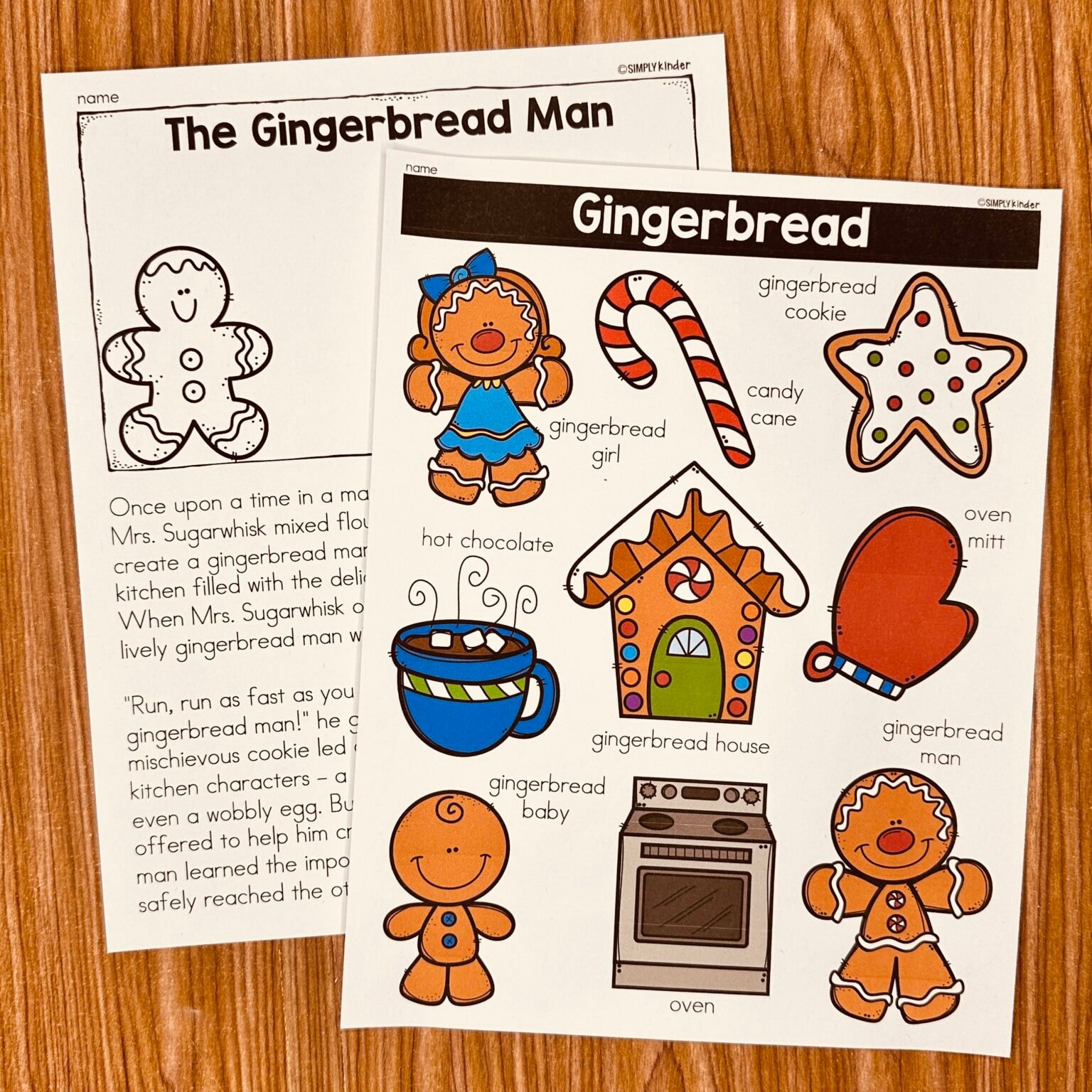 Gingerbread Day Vocabulary Activities - Simply Kinder + Printable ...